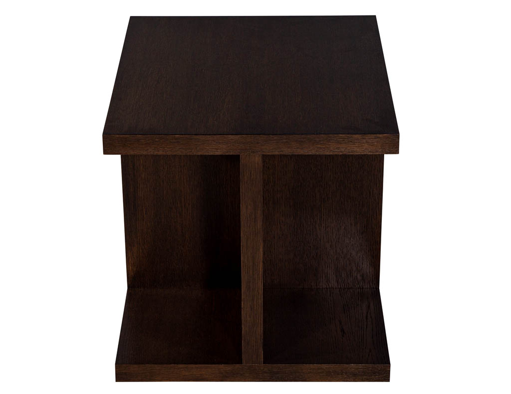 Pair of Custom Modern Geometric End Tables - Carrocel Fine Furniture